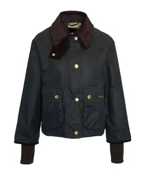 Barbour Beadnell Waxed Cropped Jacket - Black