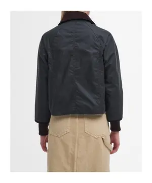 Barbour Beadnell Waxed Cropped Jacket - Black