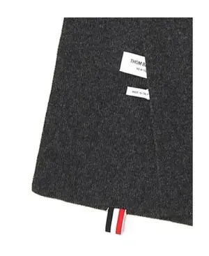 Thom Browne Full Needle Rib Scarf With White 4-bar Stripe In Cashmere