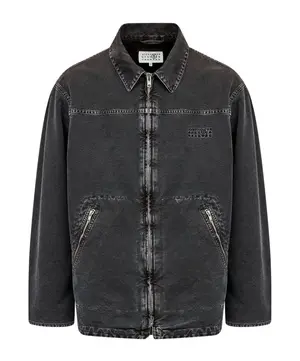 MAISON MARGIELA Numbers Motif Zip Up Jacket - Black