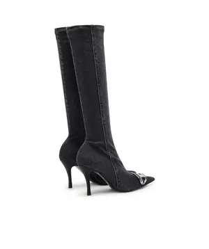 DIESEL® D-venus Knee-high Stiletto Boots With Metal Oval D Detail