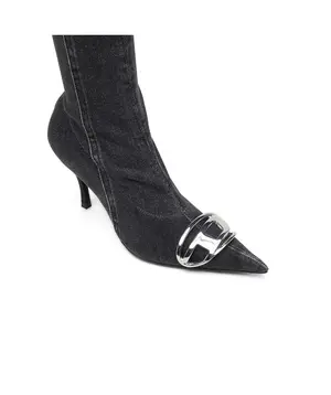 DIESEL® D-venus Knee-high Stiletto Boots With Metal Oval D Detail