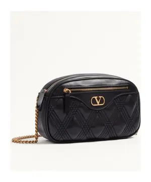 Valentino Garavani Quilted Vlogo Shoulder Bag - Black