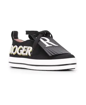 ROGER VIVIER Leather Embellished Sneakers