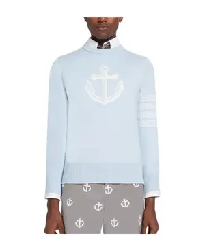 Thom Browne Anchor Jacquard Crew-neck Jumper