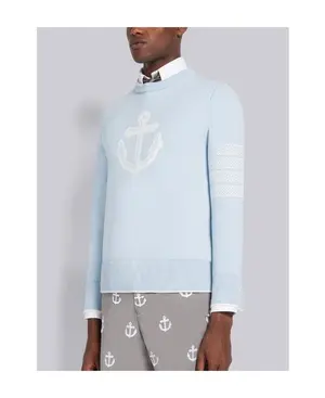 Thom Browne Anchor Jacquard Crew-neck Jumper