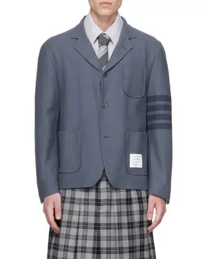 Thom Browne Striped-sleeve Cotton Blazer