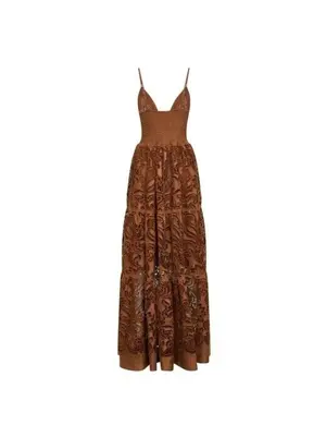 Ermanno Scervino Lace-embroidered Tiered Maxi Dress