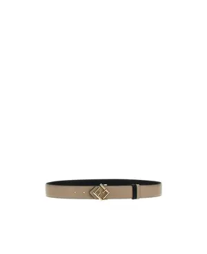 Fendi Ff Plaque Reversible Buckle Belt - Nude