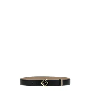 Fendi Ff Plaque Reversible Buckle Belt - Nude