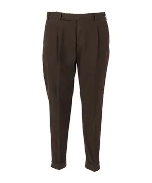 PT TORINO Pleated Trousers With Flap Back Pockets - Black
