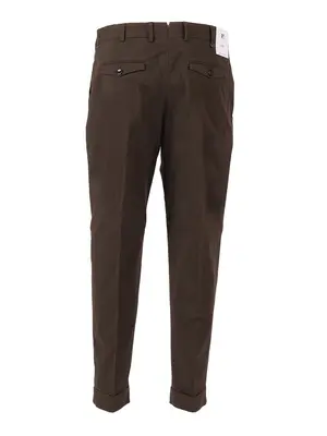 PT TORINO Pleated Trousers With Flap Back Pockets - Black