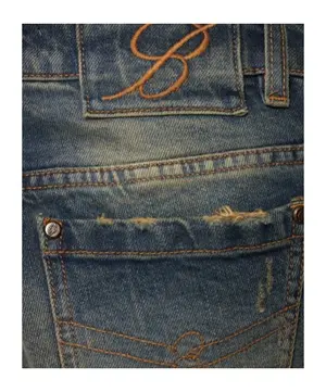 Blumarine Denim Studded Low Waist Flare Jeans
