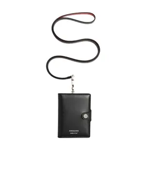 FERRAGAMO Two-tone Cardholder - Black/flame Red