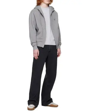 Maison Kitsuné Zip-up Hooded Long-sleeved Sweater With Patch Pocket
