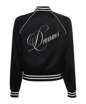 ANN DEMEULEMEESTER Slim Fit Raglan Bomber Jacket With Embroidered Back Panel