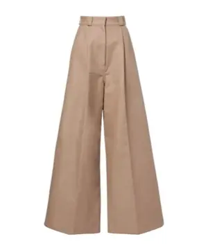 Balenciaga Cotton Gabardine Wide-leg Trousers - Nude