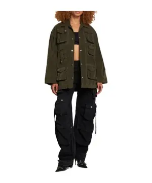 Blumarine Oversized Velvet Jacket With Pockets