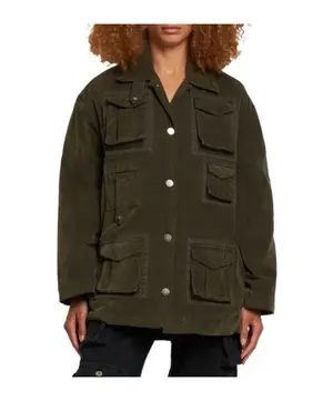Blumarine Oversized Velvet Jacket With Pockets