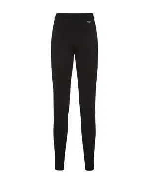 Prada Logo Plaque High Waist Leggings