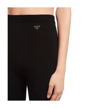 Prada Logo Plaque High Waist Leggings