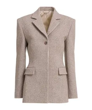 Magda Butrym Single-breasted Wool Blend Blazer With Button Cuffs And Flap Pockets
