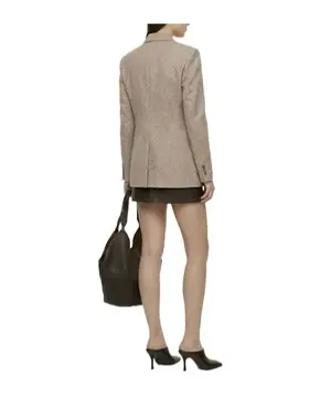 Magda Butrym Single-breasted Wool Blend Blazer With Button Cuffs And Flap Pockets