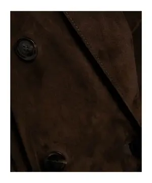 TOM FORD Double Breasted Suede Coat