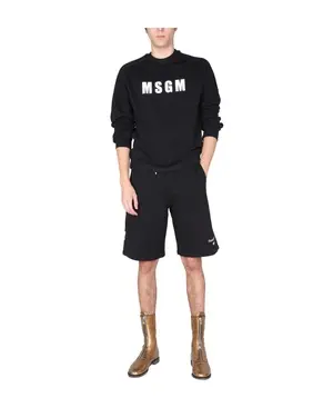 MSGM Logo Print Sweatshirt - Black