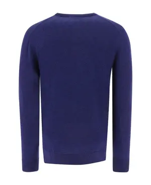 Maison Kitsuné Round Neck Long Sleeve Sweater With Logo Detail