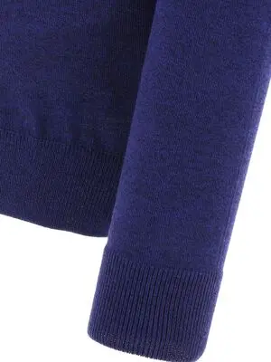 Maison Kitsuné Round Neck Long Sleeve Sweater With Logo Detail