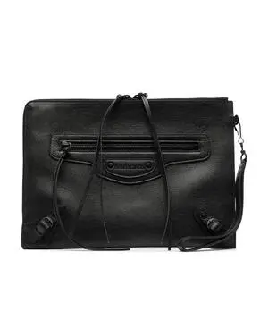 Balenciaga Pouch Logo Clutch Bag - Black