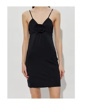 Moschino Rose Appliqué V-neck Beach Dress