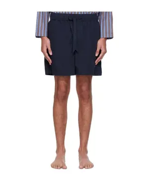TEKLA Drawstring Pajama Shorts - True Navy