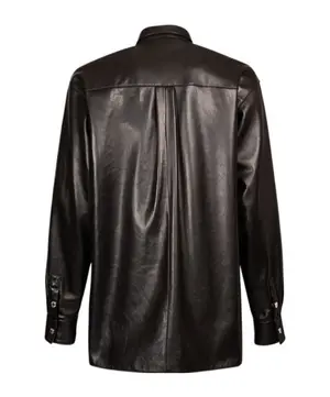 Balmain Front Pocket Leather Overshirt