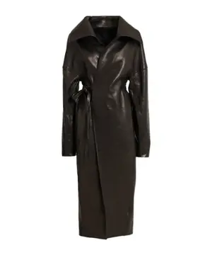 Rick Owens Dracucollar Belted Leather Coat