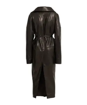 Rick Owens Dracucollar Belted Leather Coat