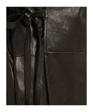 Rick Owens Dracucollar Belted Leather Coat