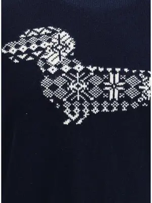 Thom Browne Holiday Hector Sweater With Dachshund Print