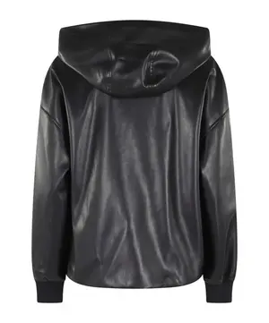 SEMICOUTURE Faux Leather Hooded Jacket