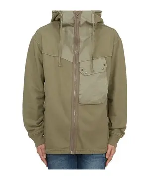 TEN C Long Sleeve Casual Jacket With Drawstring And Hood