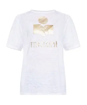 Isabel Marant Étoile Zewel" Logo Printed Crewneck T-shirt - White