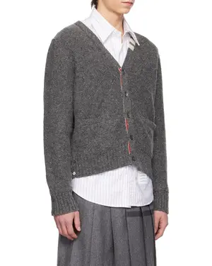 Thom Browne Striped V-neck Buttoned Cardigan