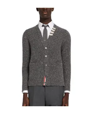 Thom Browne Striped V-neck Buttoned Cardigan
