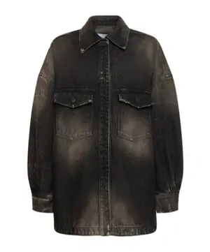 Attico Denim Shirt Jacket With Pockets