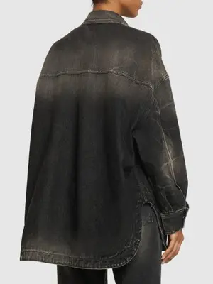 Attico Denim Shirt Jacket With Pockets
