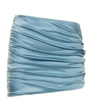 Alessandra Rich Asymmetric Silk Satin Mini Skirt