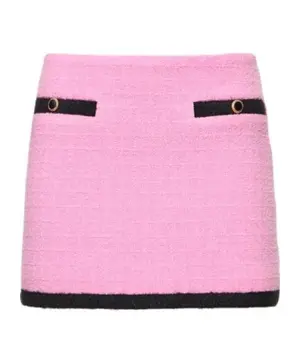 Alessandra Rich Low Waist Tweed Bouclé Mini Skirt