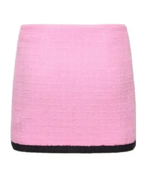 Alessandra Rich Low Waist Tweed Bouclé Mini Skirt