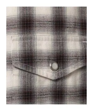 TOM FORD Checked Blend Western Shirt - Gray
